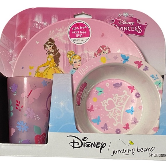 Disney / Jumping beans | Dining | Disney Princess 3pc Kids Dinnerware ...